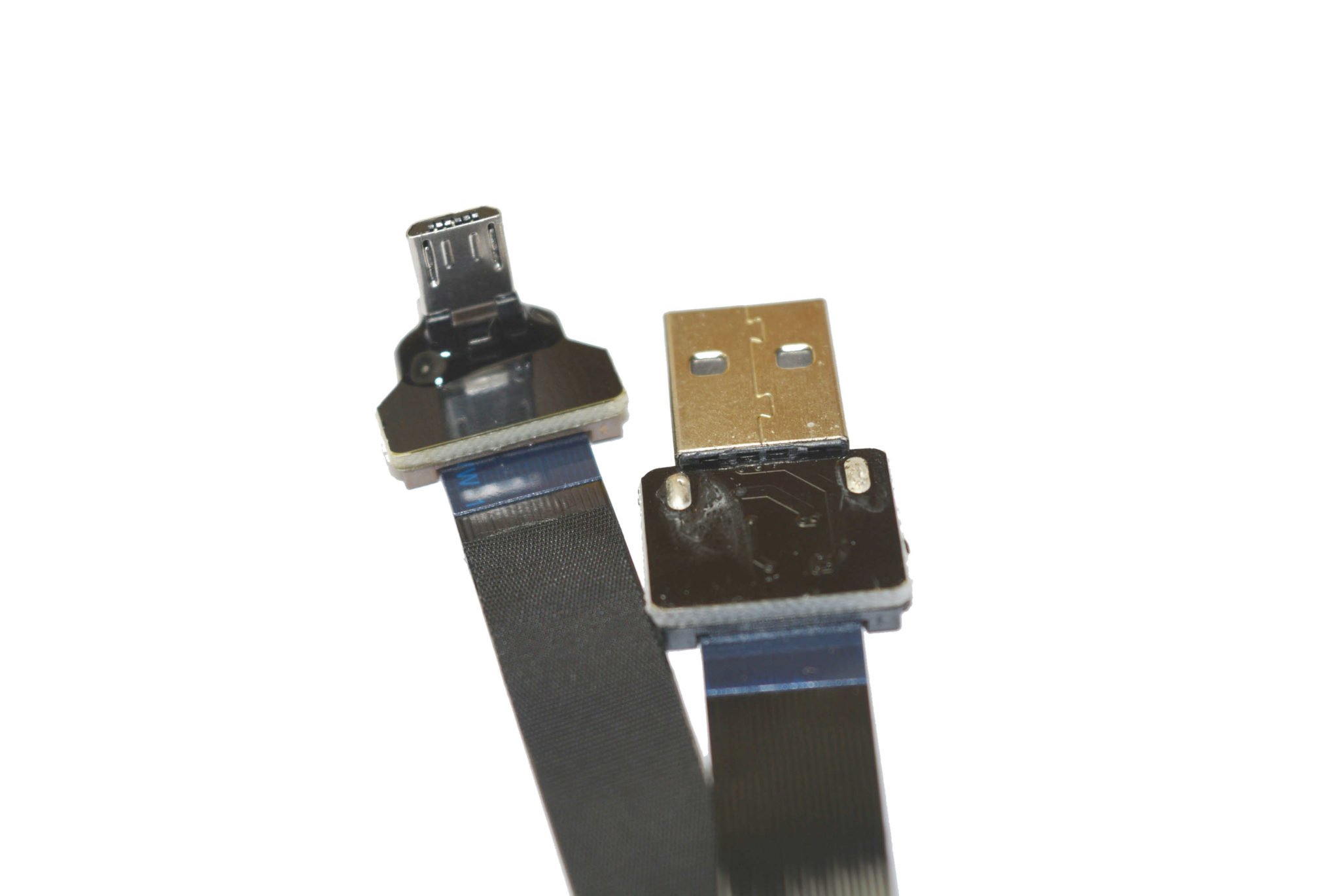 Flat Slim Micro USB angled 90 degree to Standard USB A for charging and ...